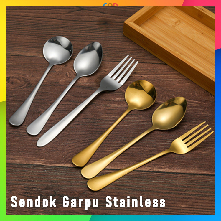 Jual COD - H5810 Sendok Garpu Stainless Korean / Korean Spoon Fork ...