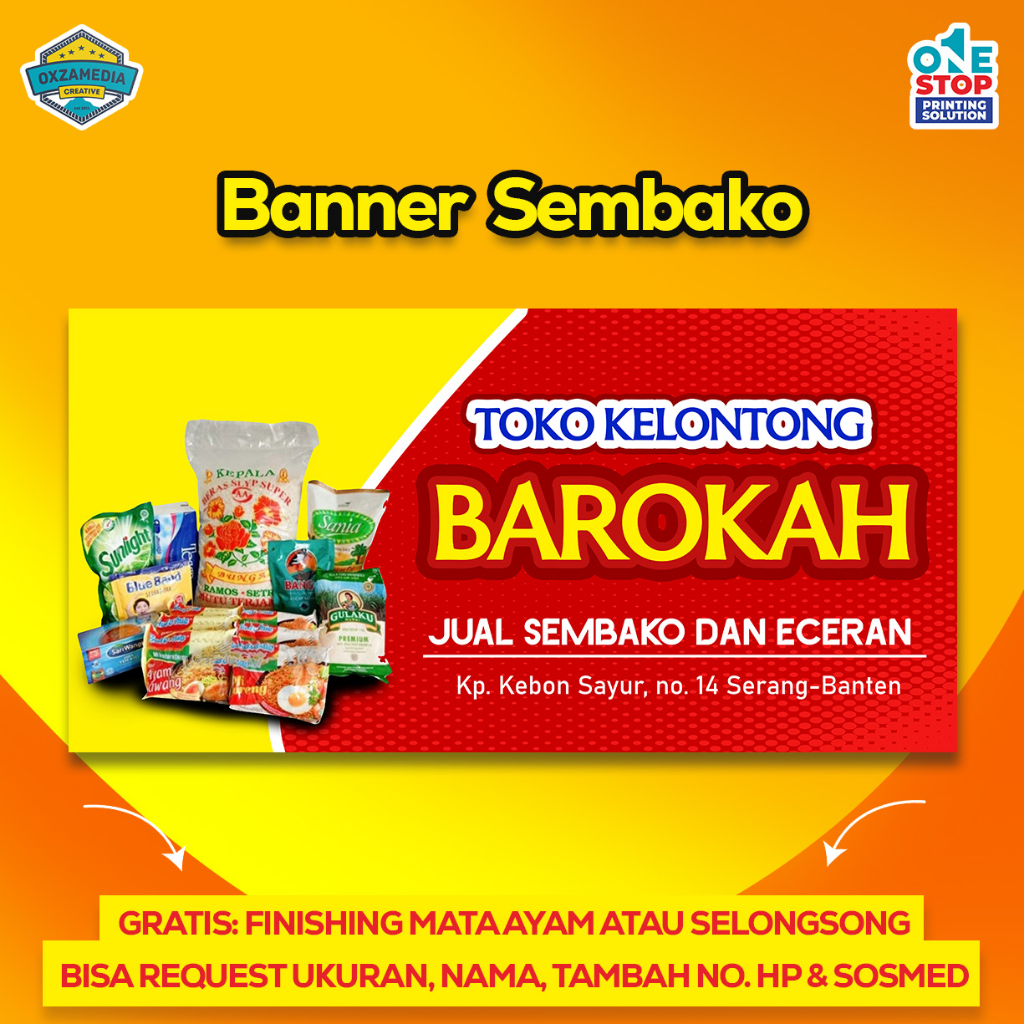 Jual SPANDUK BANNER TOKO SEMBAKO / GRATIS DESAIN / SPANDUK MURAH BERKUALITAS | Shopee Indonesia