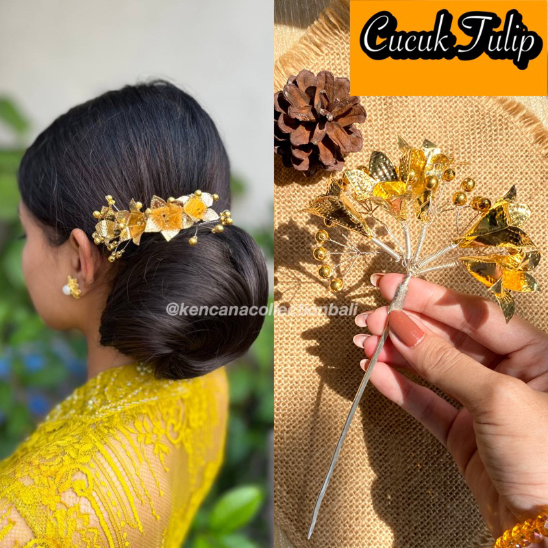 Jual Cucuk Tulip/ cucuk emas Bali / aksesoris hiasan rambut wanita ...