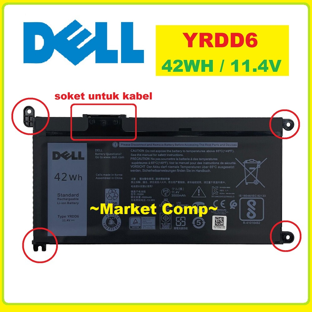 Jual INTERNAL Battery Dell WDX0R ORIGINAL INTERNAL Baterai Dell WDX0R ...