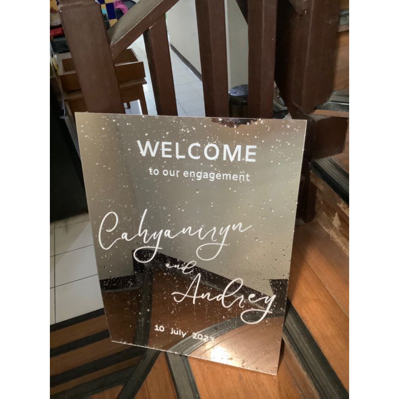 Jual Wedding Sign Mirror / Engangement Mirror (60x40)cm l Hanya Welcome ...