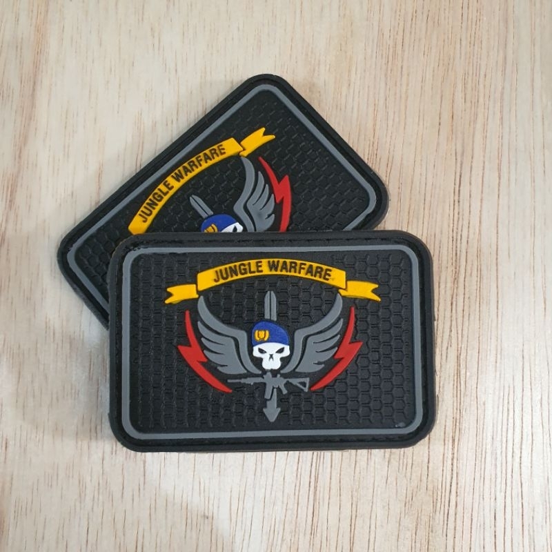 Jual patch rubber logo brimob jungle warfare - tempelan emblem karet ...