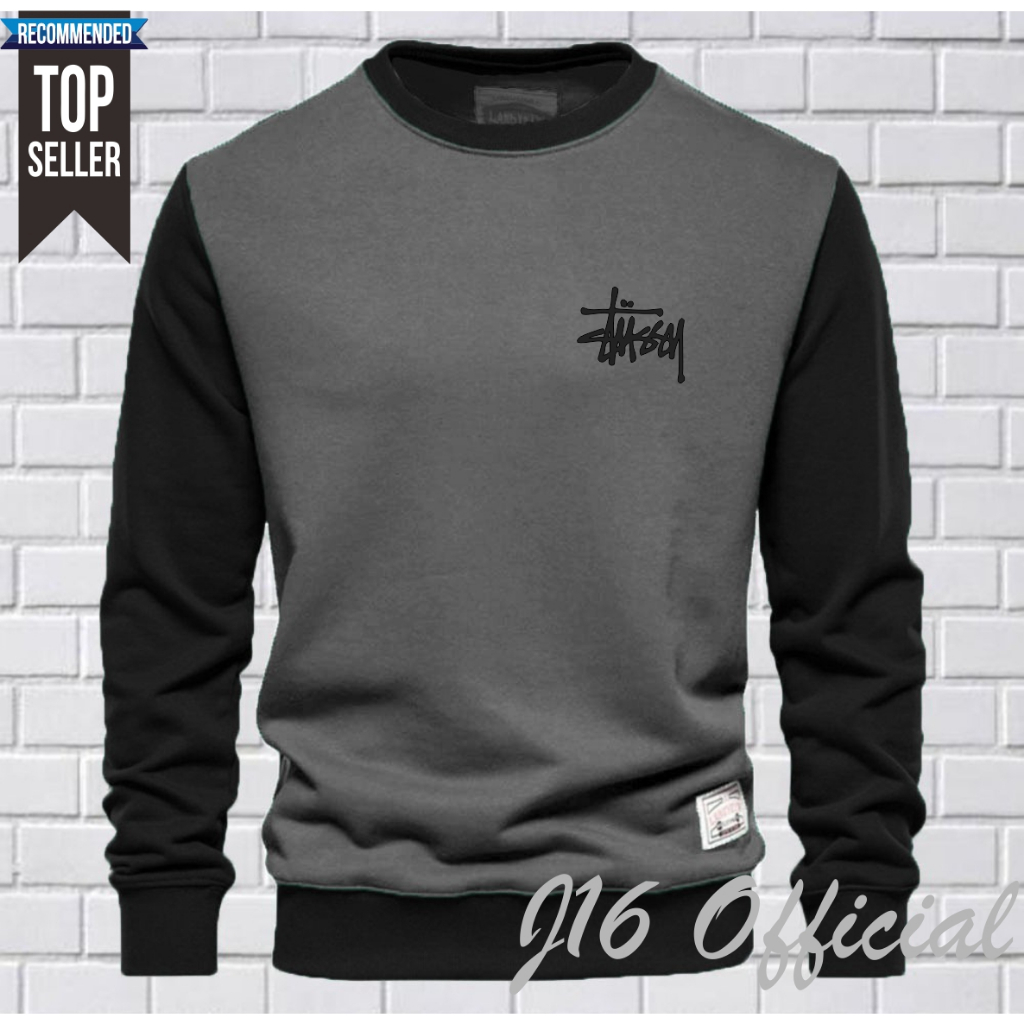 Jual STUSY Sweater Crewneck Distro Pria Wanita Bahan FLEECE TEBAL ...