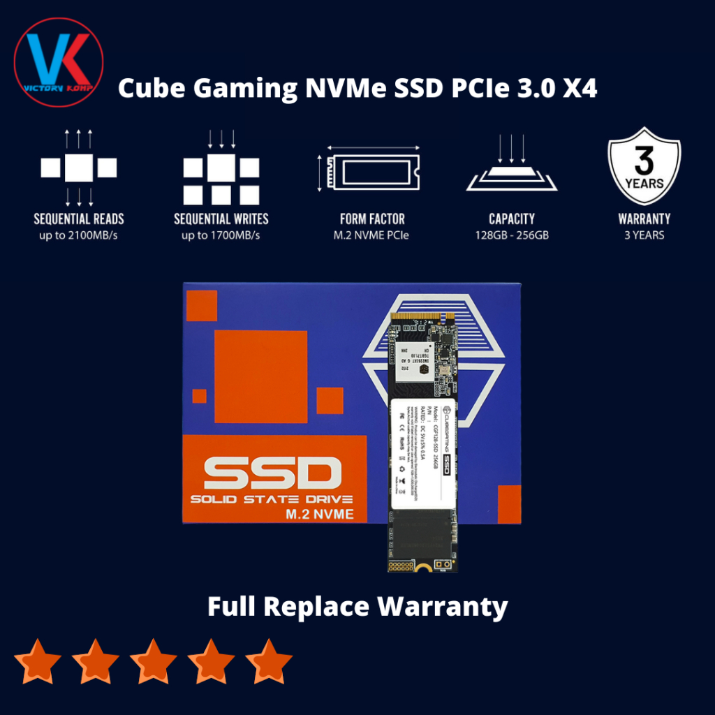 Jual SSD Cube Gaming NVMe PCIe 3.0 X4 Gen3x4 SSD NVMe 2280 | 128 GB ...