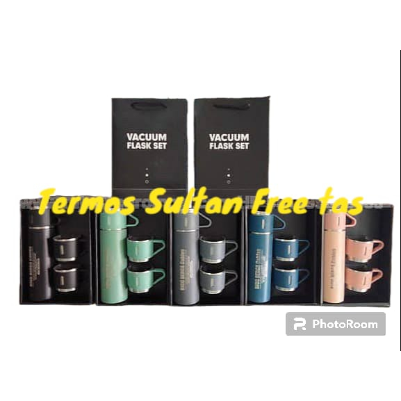 Jual Termos Sultan Vacuum Flask Set Botol Minum Cangkir Premium 500 ML ...