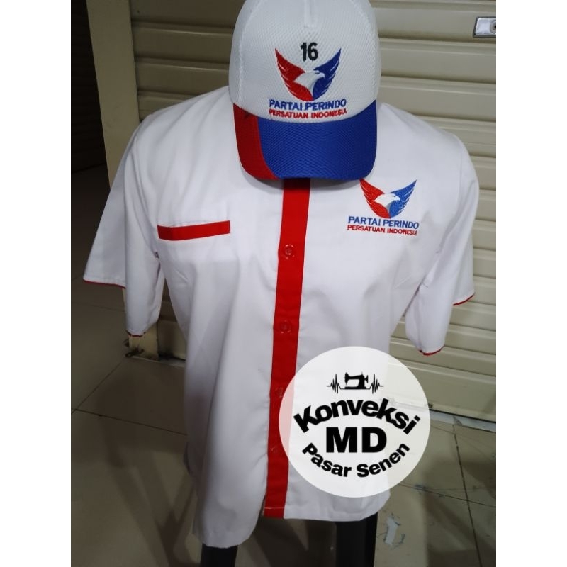 Jual seragam partai Perindo plus topi full bordir/kemeja partai Perindo ... Jual seragam partai Perindo plus topi full bordir/kemeja partai Perindo ...