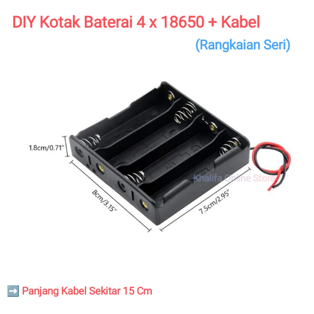 Jual DIY Tempat Holder Box Casing Case Baterai Batre Battery 18650 Seri ...