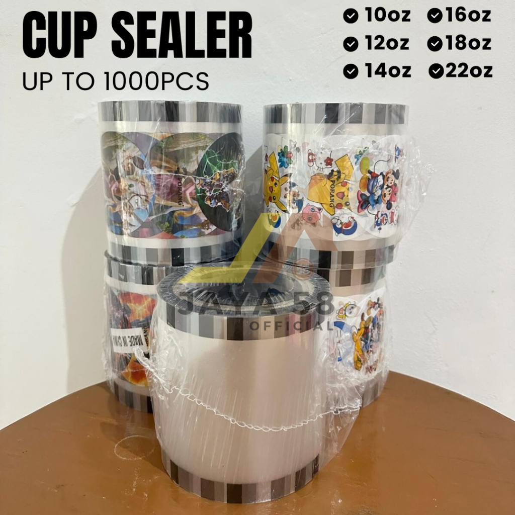 Jual Plastik Lid Cup Sealer Polos Motif Kartun 1000 cup / Tutup Gelas ...