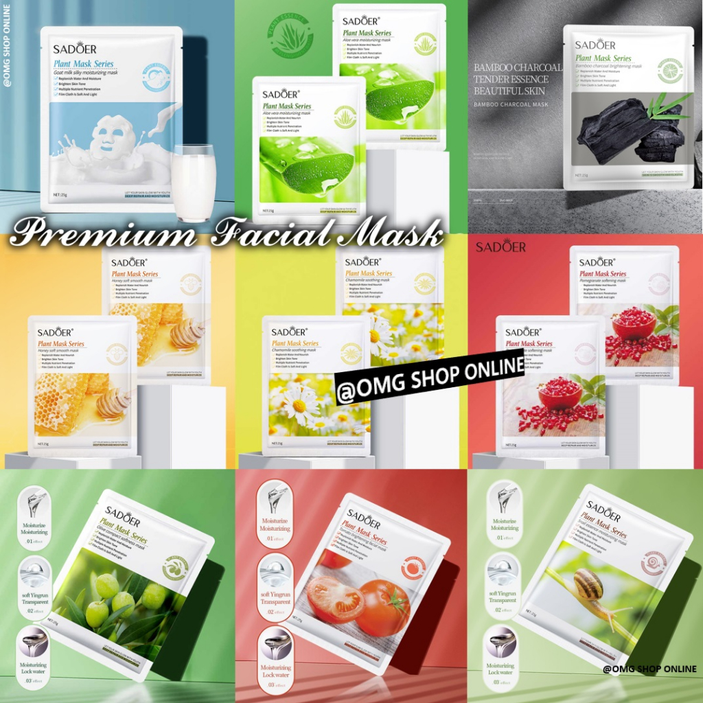 Jual Termurah !!! Masker Wajah Korea Premium Plant Mask Series Skin Care Sadoer Serum Glowing ...
