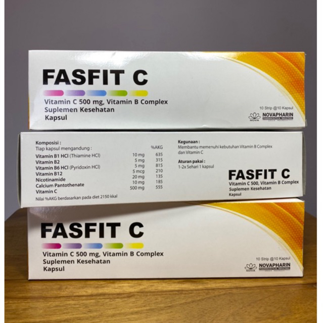 Jual 1 Strip 10 Kaplet FASFIT C Vitamin C Murah Original 100% | Shopee ...