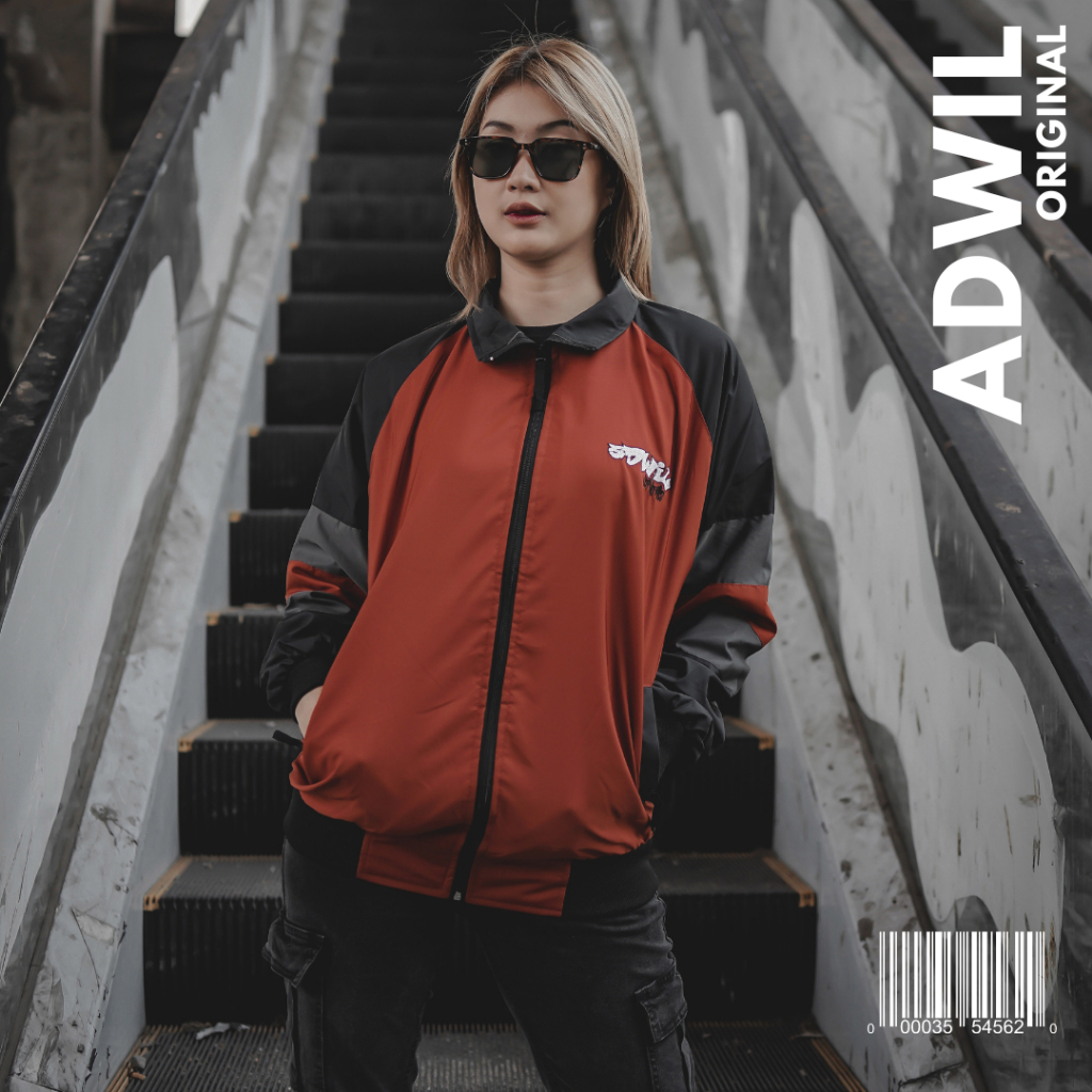 Jual Jaket Retro Merah Strip Abu Hitam Jacket Sport Pria Wanita ...