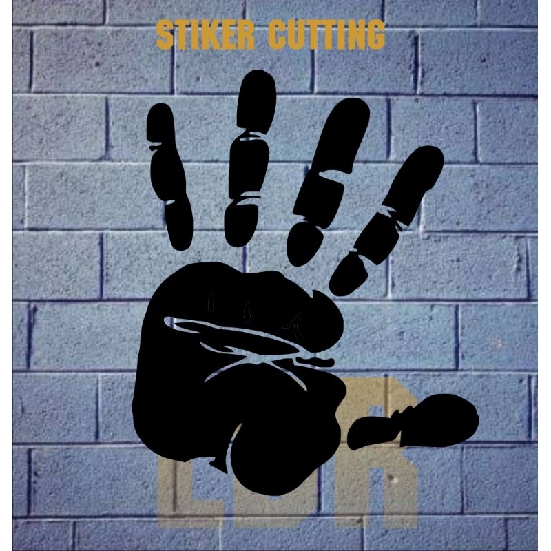 Jual stiker cutting telapak tangan bisa diaplikasikan disegala jenis ...