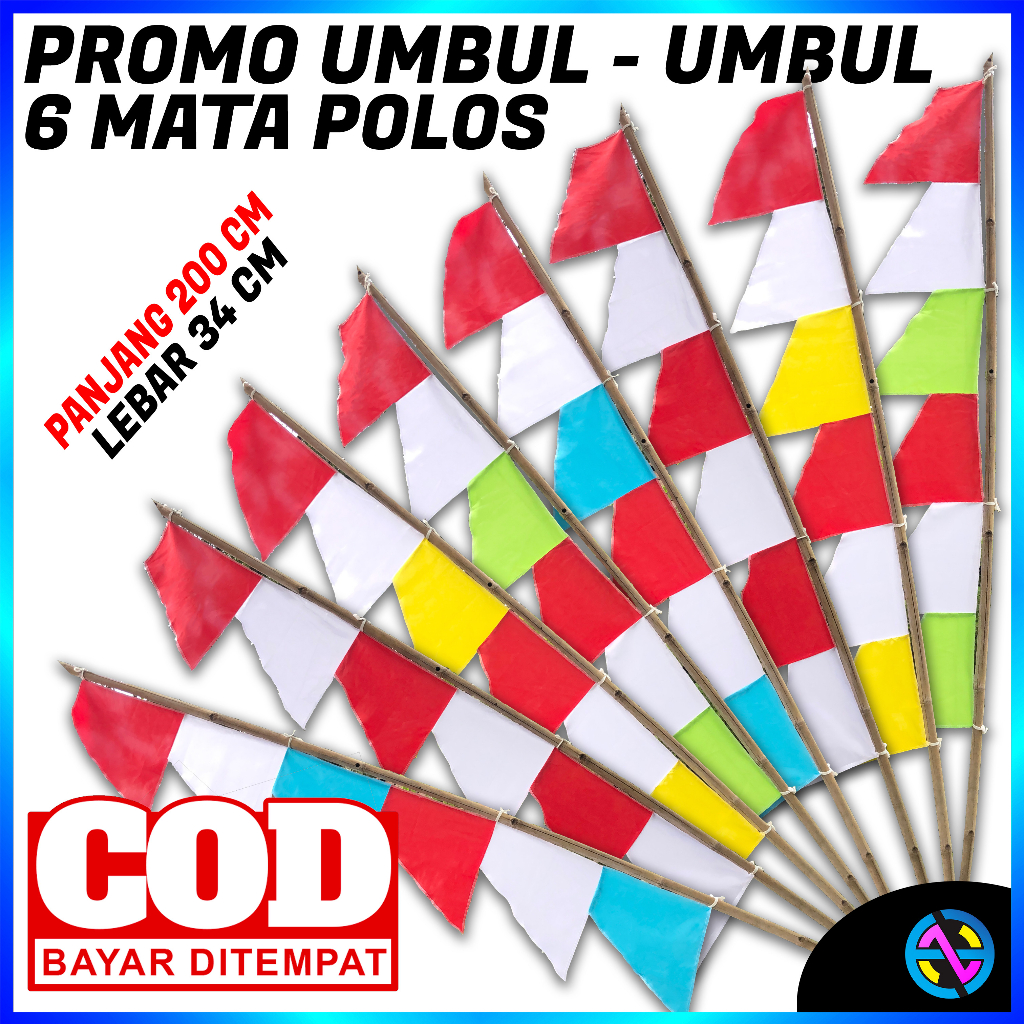 Jual (BONUS) Bendera Umbul Umbul Murah model gergaji Merah Putih dan Warna Warni Murah | Shopee ...