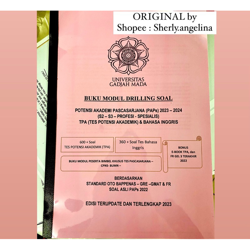 Jual Buku Soal TPA PAPs UGM PASCASARJANA 2025 (S2-S3) | Shopee Indonesia