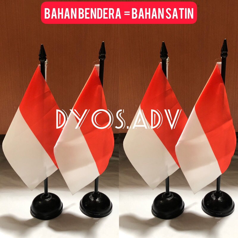 Jual Bendera merah putih satin + tiang kayu meja satu set | Shopee ...