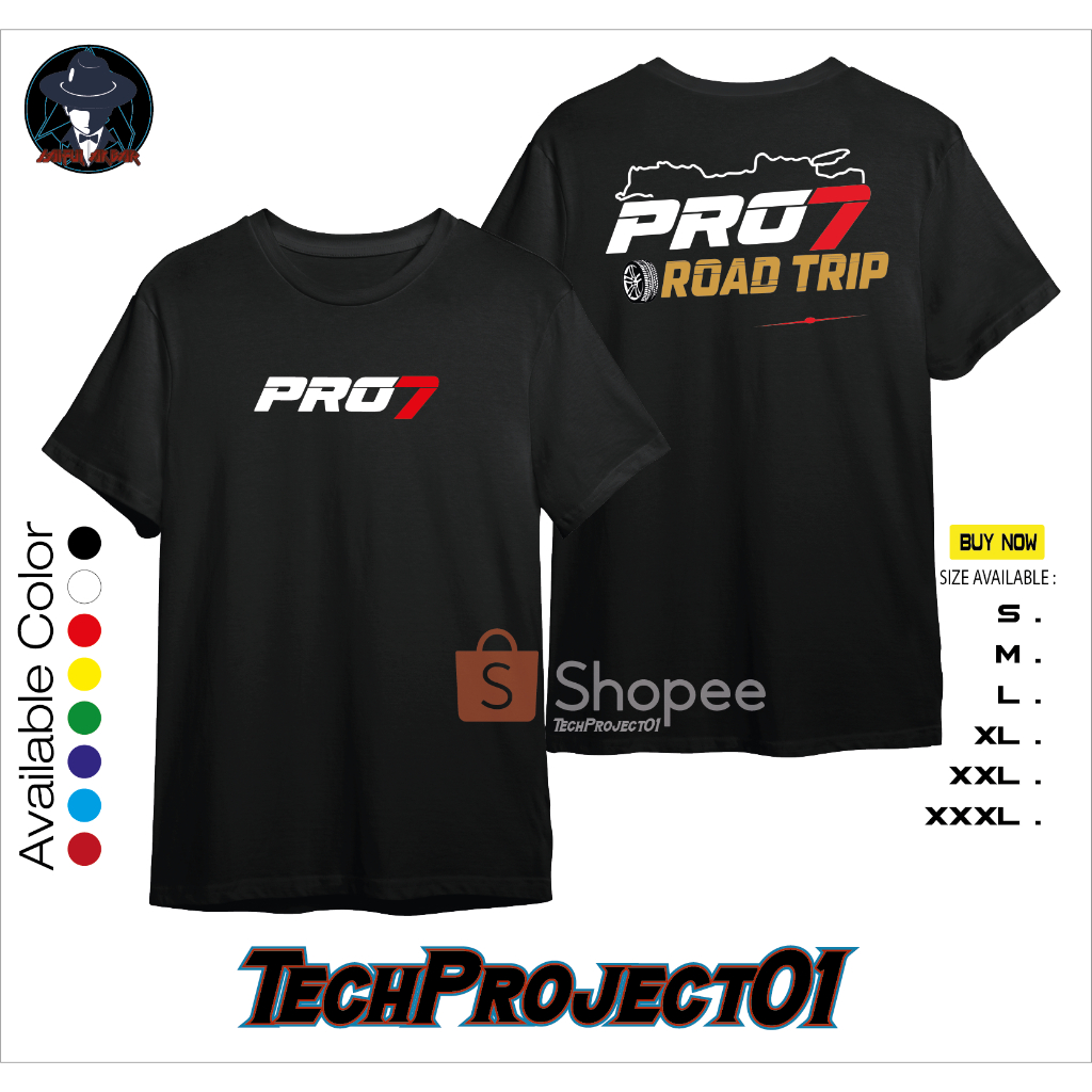 Jual Tshirt Kaos Pro7 Road Trip 2023 Best Quality | Shopee Indonesia