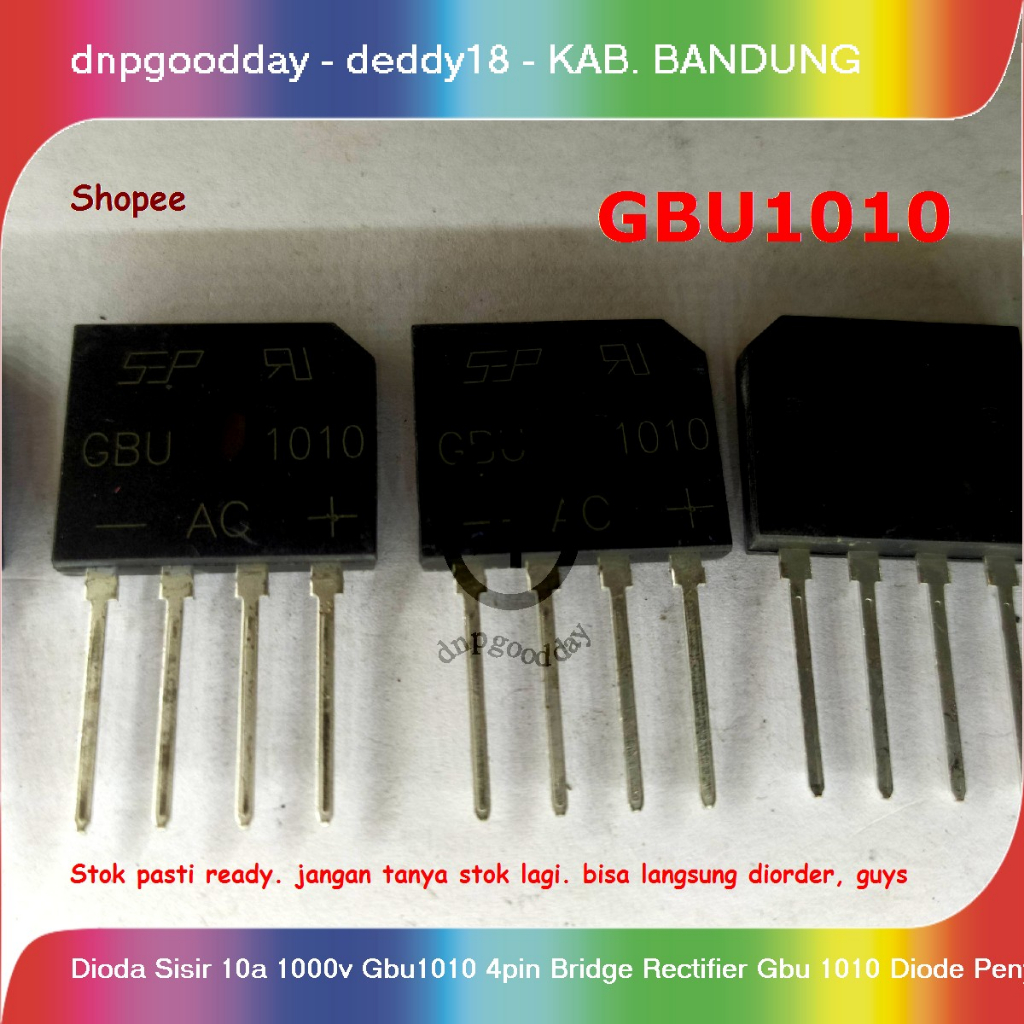 Jual Dioda Sisir 10a 1000v Gbu1010 4pin Bridge Rectifier Gbu 808 Diode ...