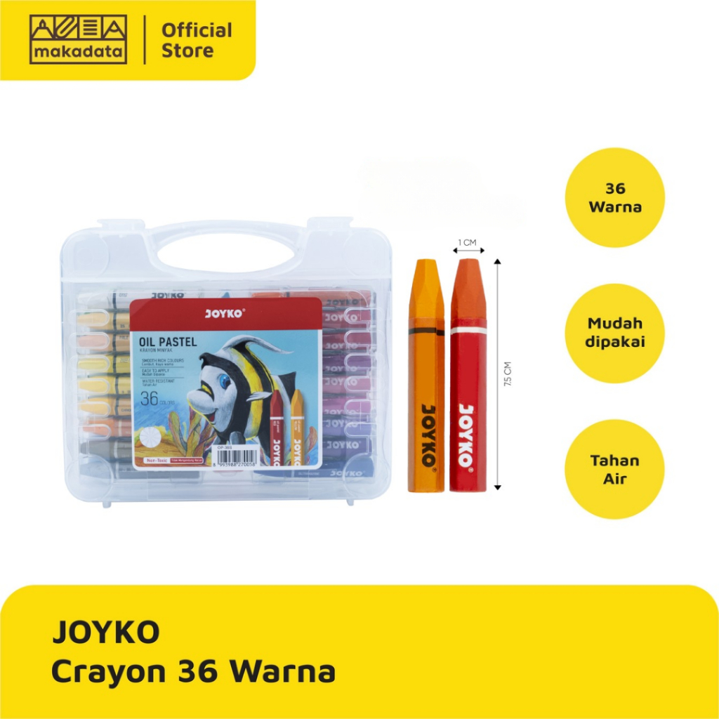 Jual CRAYON / OIL PASTEL-JOYKO ISI 36 WARNA MURAH | Shopee Indonesia