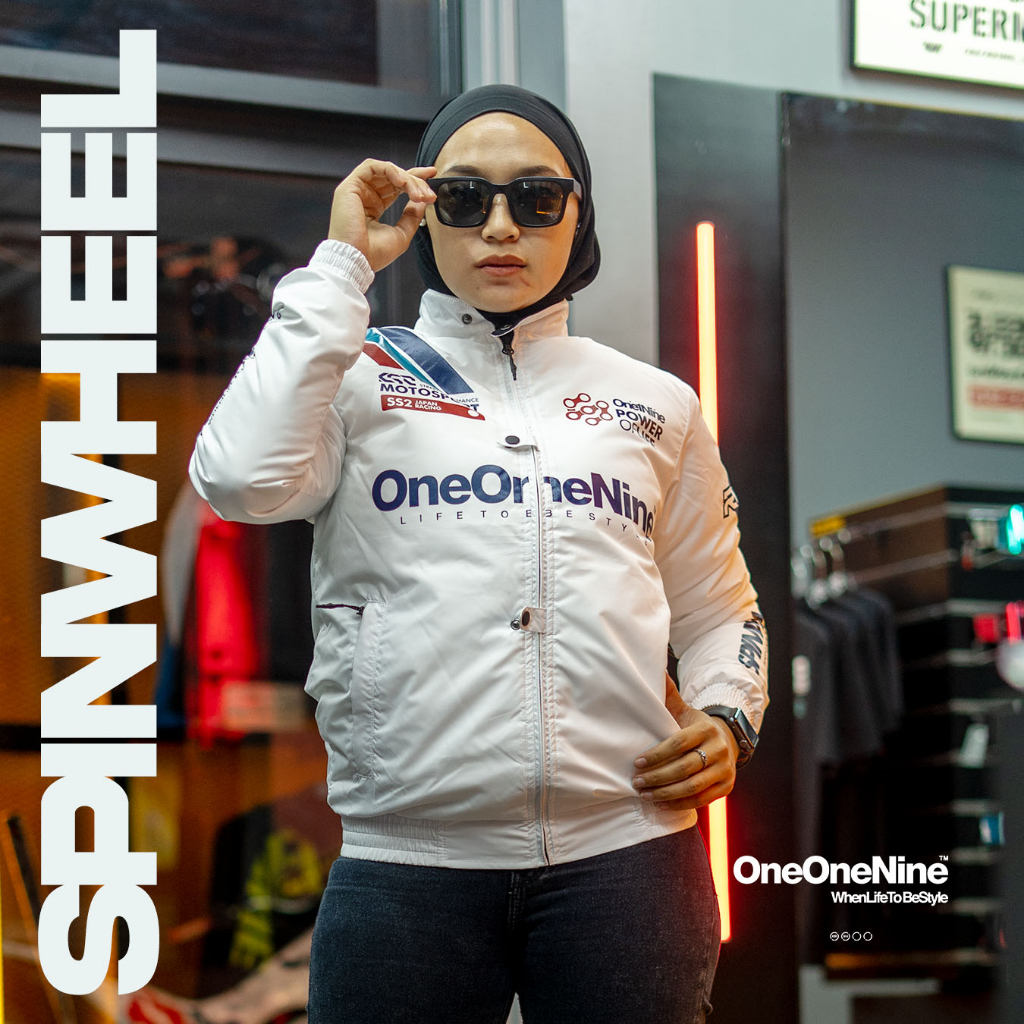 Jual KSR ONEONENINE - JACKET RACERNINE SPINWHEEL WHITE | Shopee Indonesia