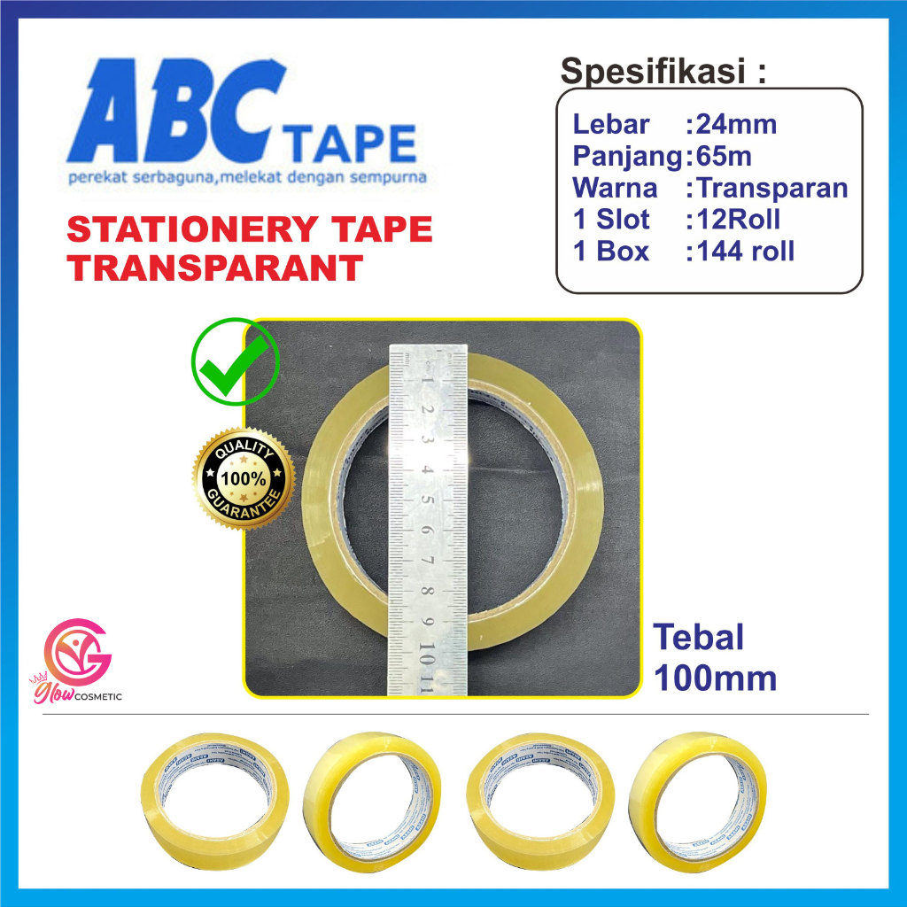 Jual ABC TAPE - STATIONERY TAPE TRANSPARANT(LAKBAN TRANSPARAN) | Shopee ...