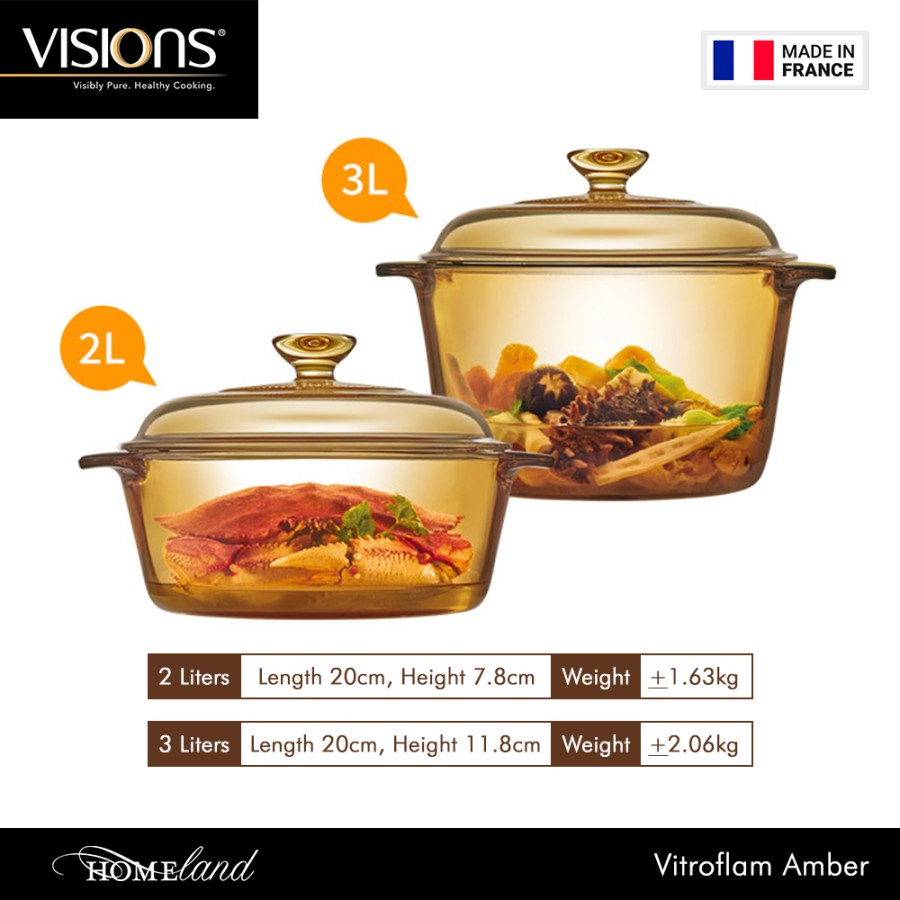 Jual Visions Vitroflam Casserole / Panci Kaca Tempered Glass | Shopee ...
