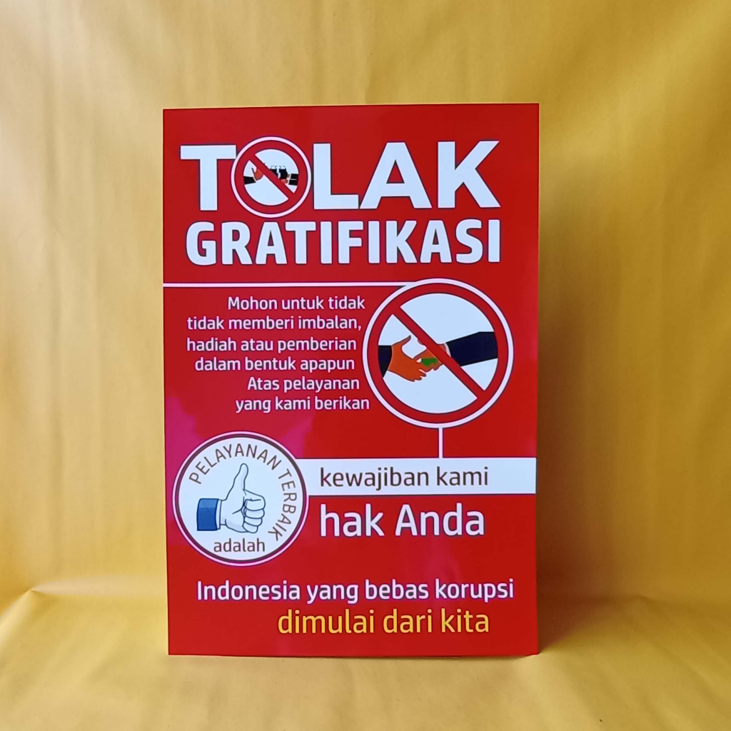 Jual Poster Peraturan | Poster Tolak Gratifikasi | Jangan Memberi ...