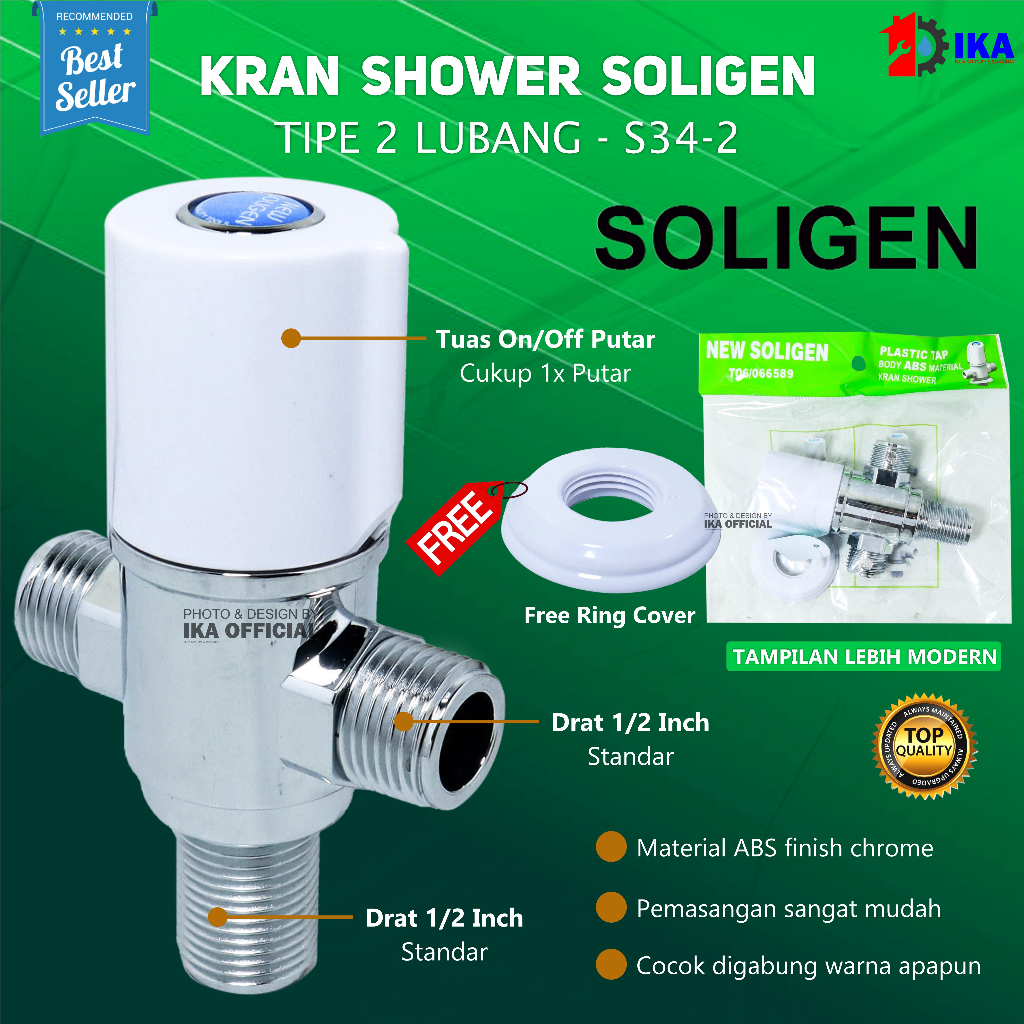 Jual Stop Kran Kloset Soligen 1 2 Cabang Single Double PVC Jet Shower ...