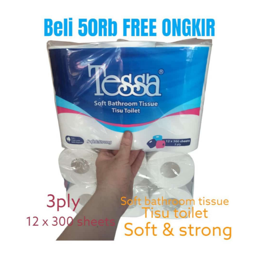 Jual Tissue Tessa Toilet 12 roll 3 Ply Tisu Tessa Kamar Mandi Lembut ...