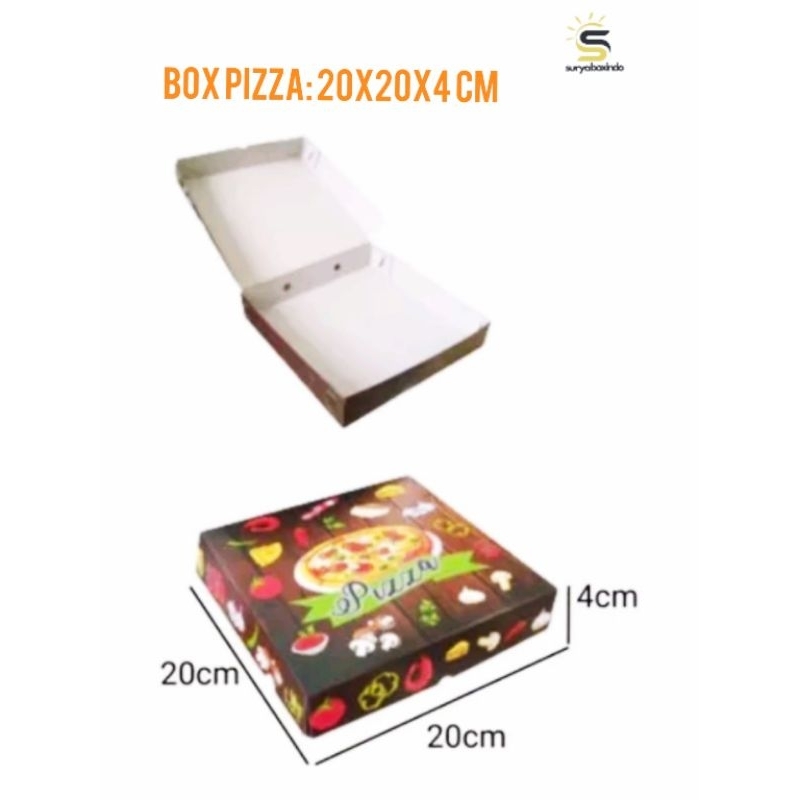 Jual Box 20x20x4 cetak full colour Duplek/Kardus/Pizza | Shopee Indonesia