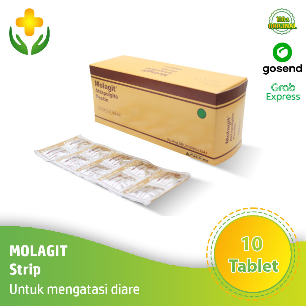 Jual Molagit Strip 10 Tablet Obat Diare Menyerap Racun | Shopee Indonesia
