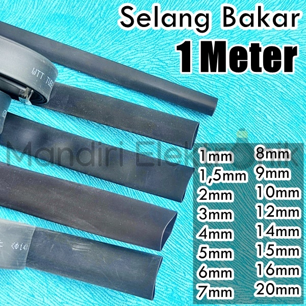 Jual Kabel Bakar Selongsong Bakar Isolasi Heat Shrink Tube Hitam per 1 ...