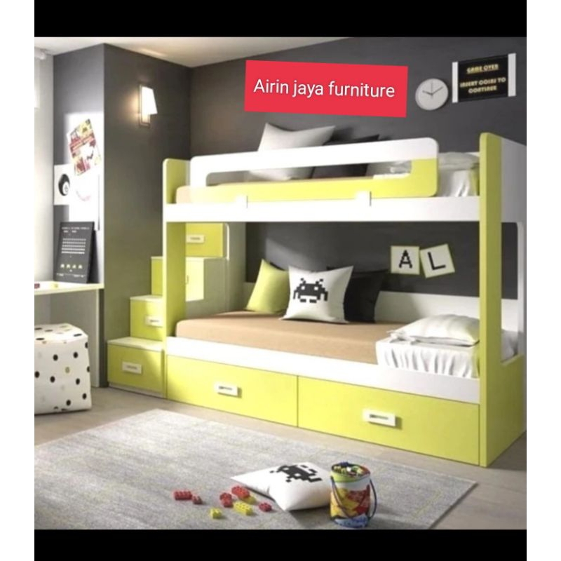 Jual Tempat Tidur Anak Tingkat Tangga Laci 2 Laci Bawah Shopee Indonesia