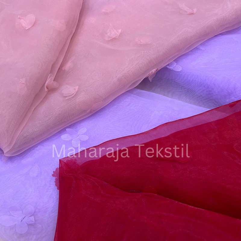 Jual Kain Organza 3D Motif Timbul / Kain Organza Uragiri Motif Timbul ...