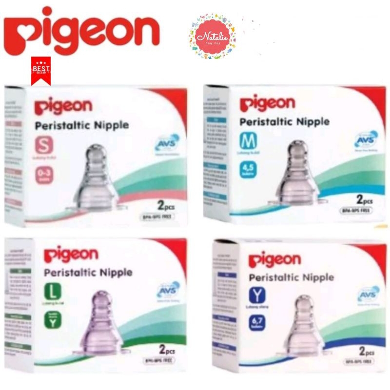 Jual PIGEON dot peristaltic nipple slim neck isi 2 size S/M/L/Y ...