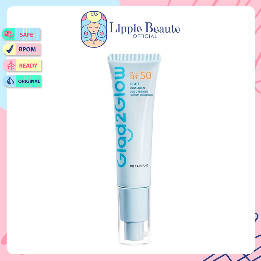Jual GLAD2GLOW - G2G Light Sunscreen Gel SPF 50 PA+++ Oil Control 30 g | Shopee Indonesia