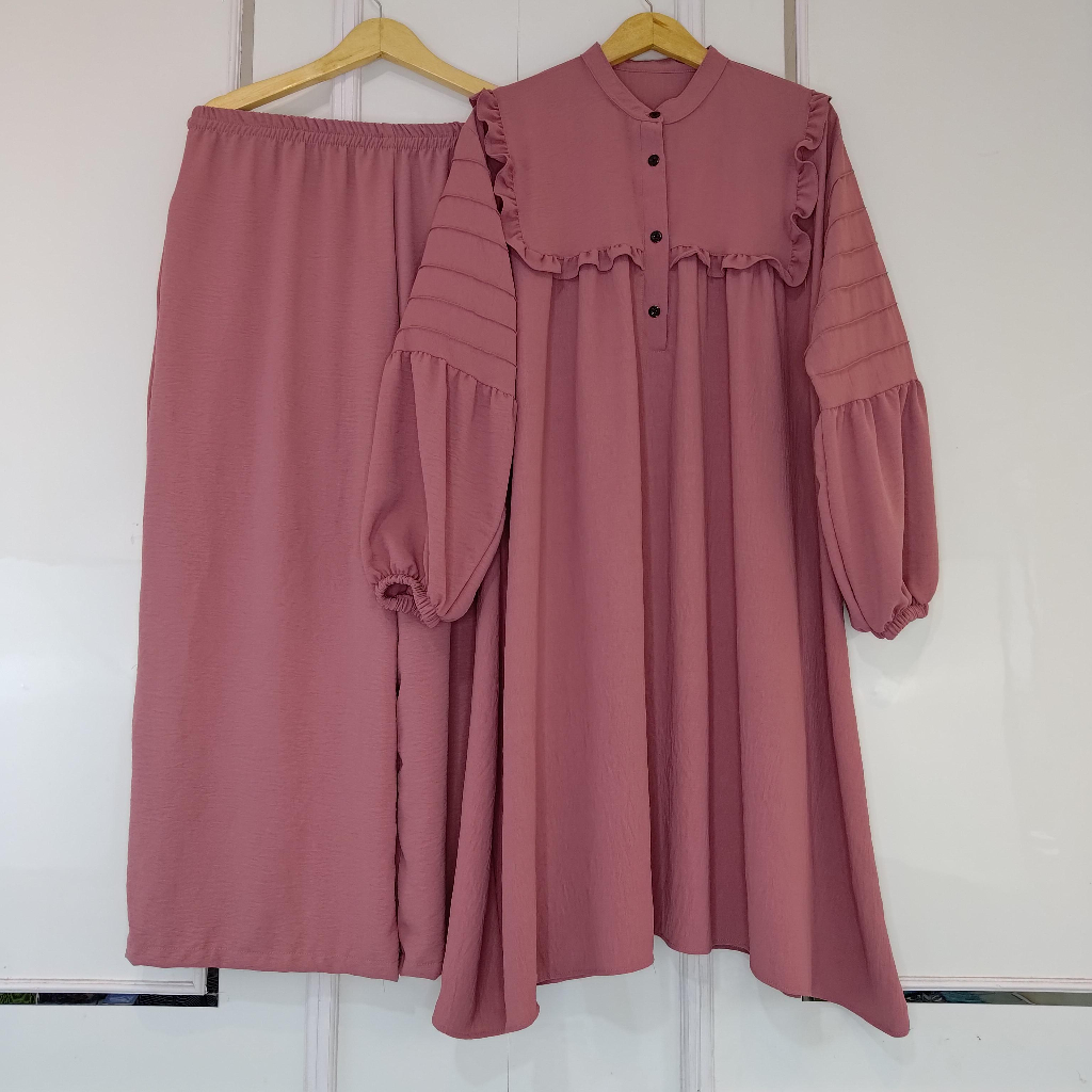 Jual ODELIA TUNIK SET | Tunik Setelan Celana Wanita Jumbo LD 140cm Crinkle Airflow Premium ...