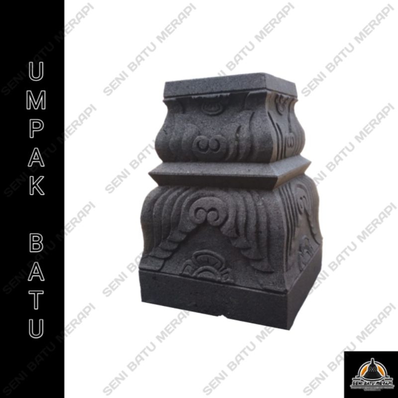 Jual Umpak Ukir dari batu alam asli/batu candi (size 30x30x25) | Shopee ...
