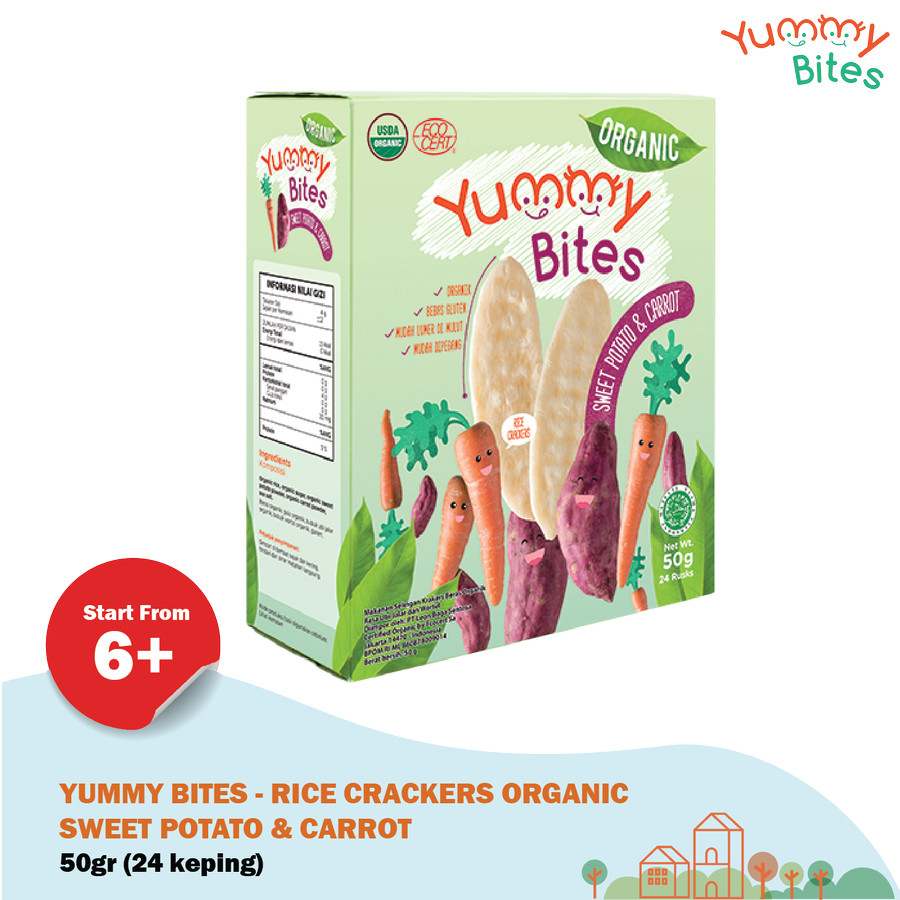 Jual yummy bites rice crackers organic 50gr | Shopee Indonesia