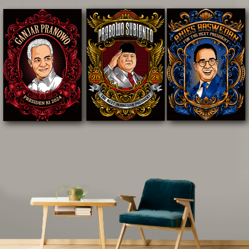 Jual SAKAZUKI Poster Kayu CAPRES PRABOWO SUBIANTO GANJAR PRANOWO ANIES BASWEDAN Republik ...