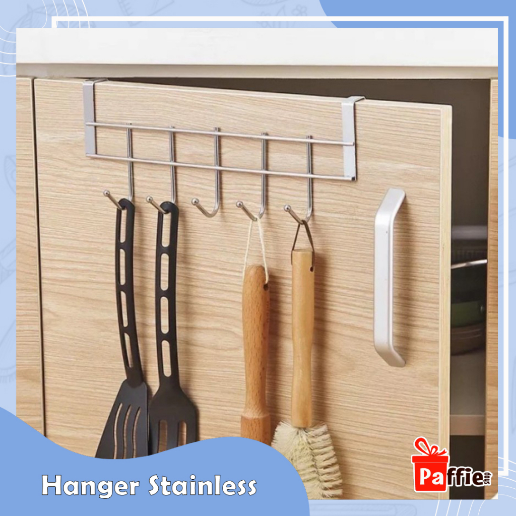 Jual Hanger stainless door hook gantungan baju lap alat dapur tanpa ...