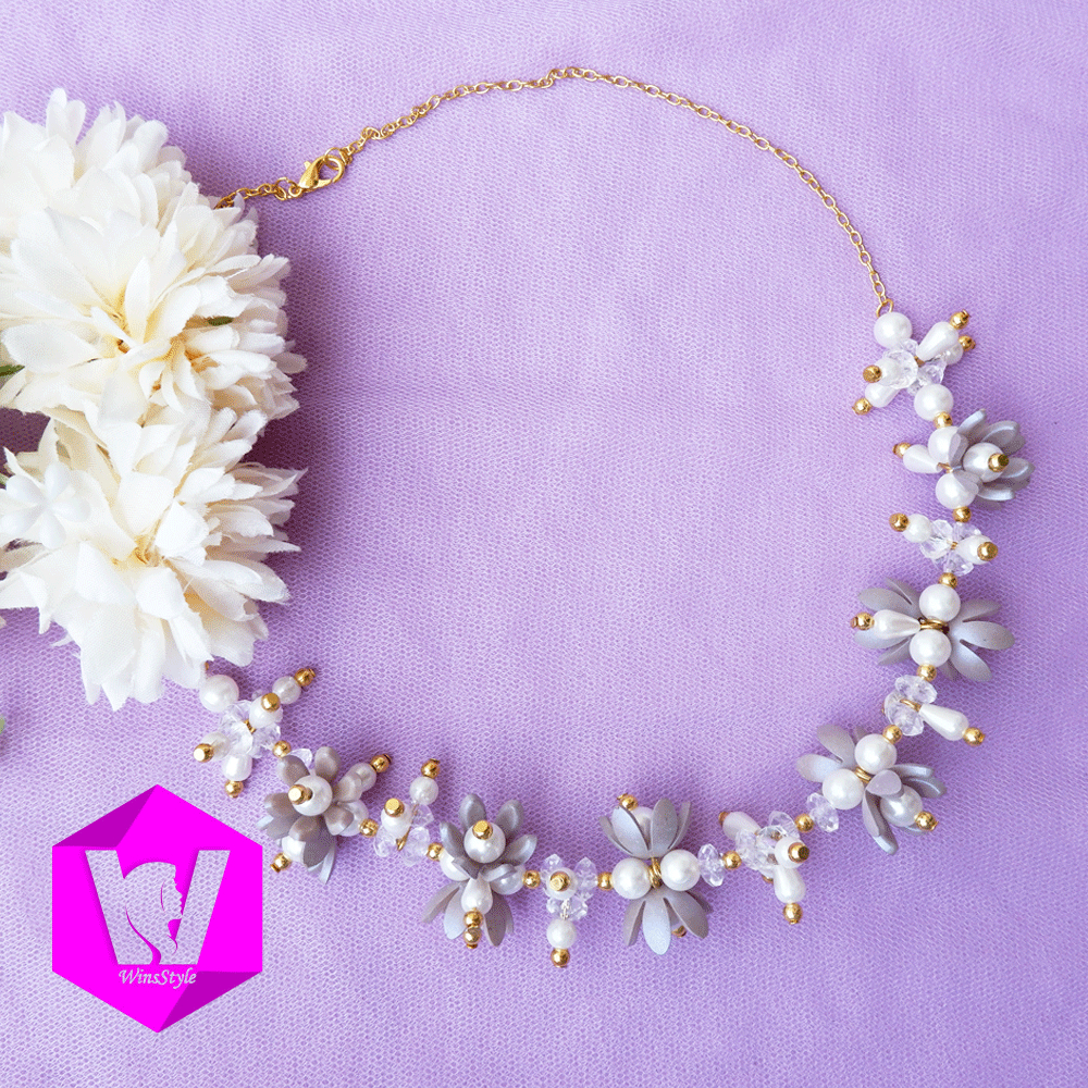 Jual Premium Kristal Beads Necklace Kalung Hijab Daily Fashion Mahkota ...