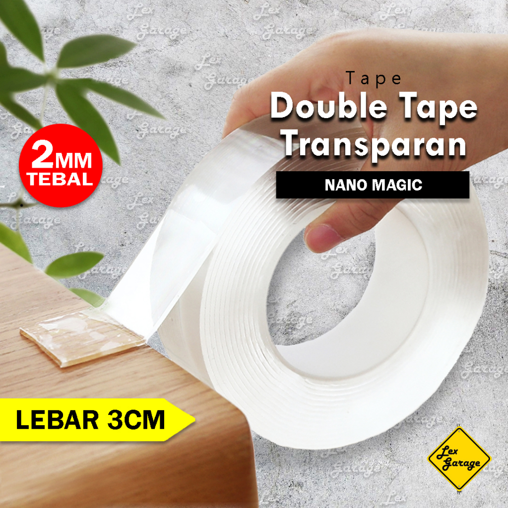 Jual Double Tape Super Kuat Doble Dobel Tip Bening Transparan | Shopee ...
