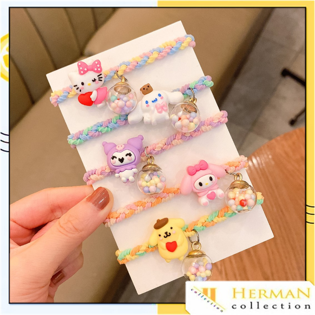 Jual HC Ikat Rambut Anak Kepang Elastis Karakter Kity Model Gelang ...