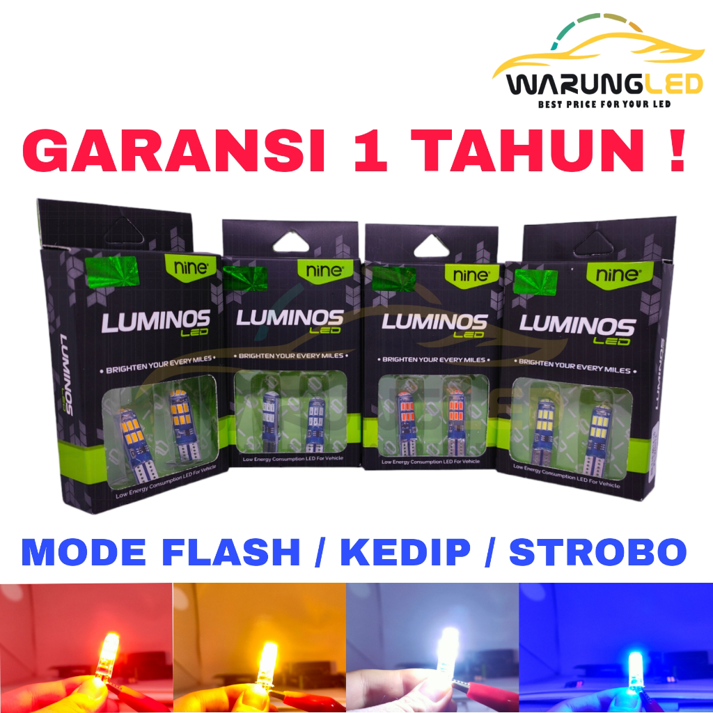 Jual Lampu LED T10 KEDIP 9NINE Luminos senja sein plat mundur 15 Titik ...
