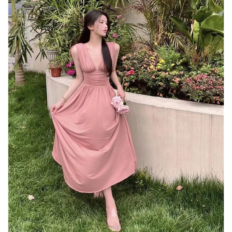 Jual Pink adjustable multiway cotton maxi premium dress CODE TG-1149 ...