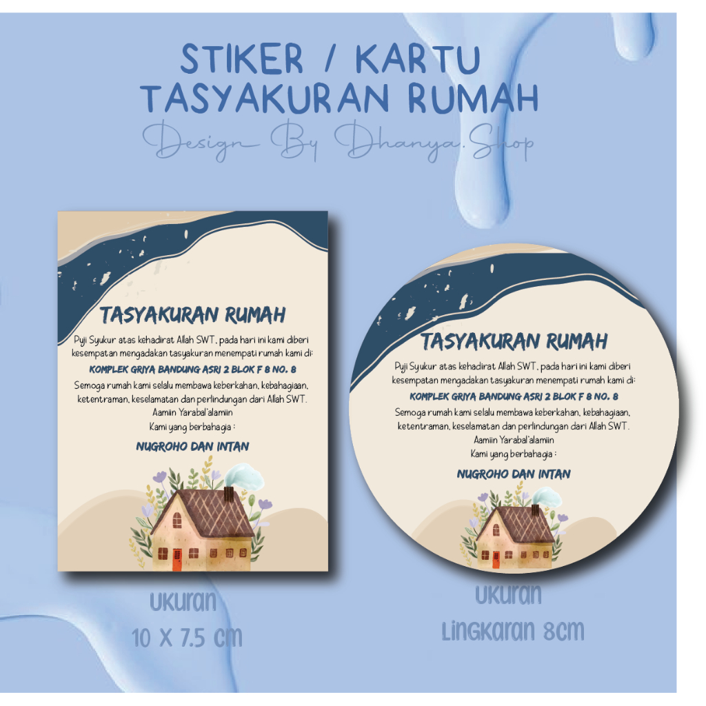 Jual Stiker/ Kartu Syukuran Rumah Baru atau Pindahan Rumah | Shopee ...