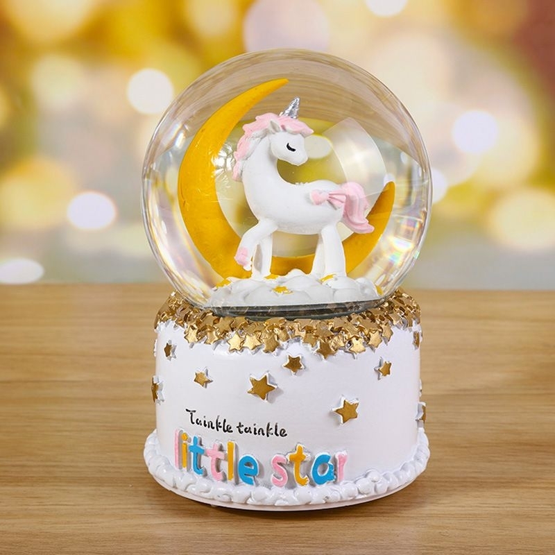 Jual Snowball music box kotak musik bola kristal unicorn Doraemon ...