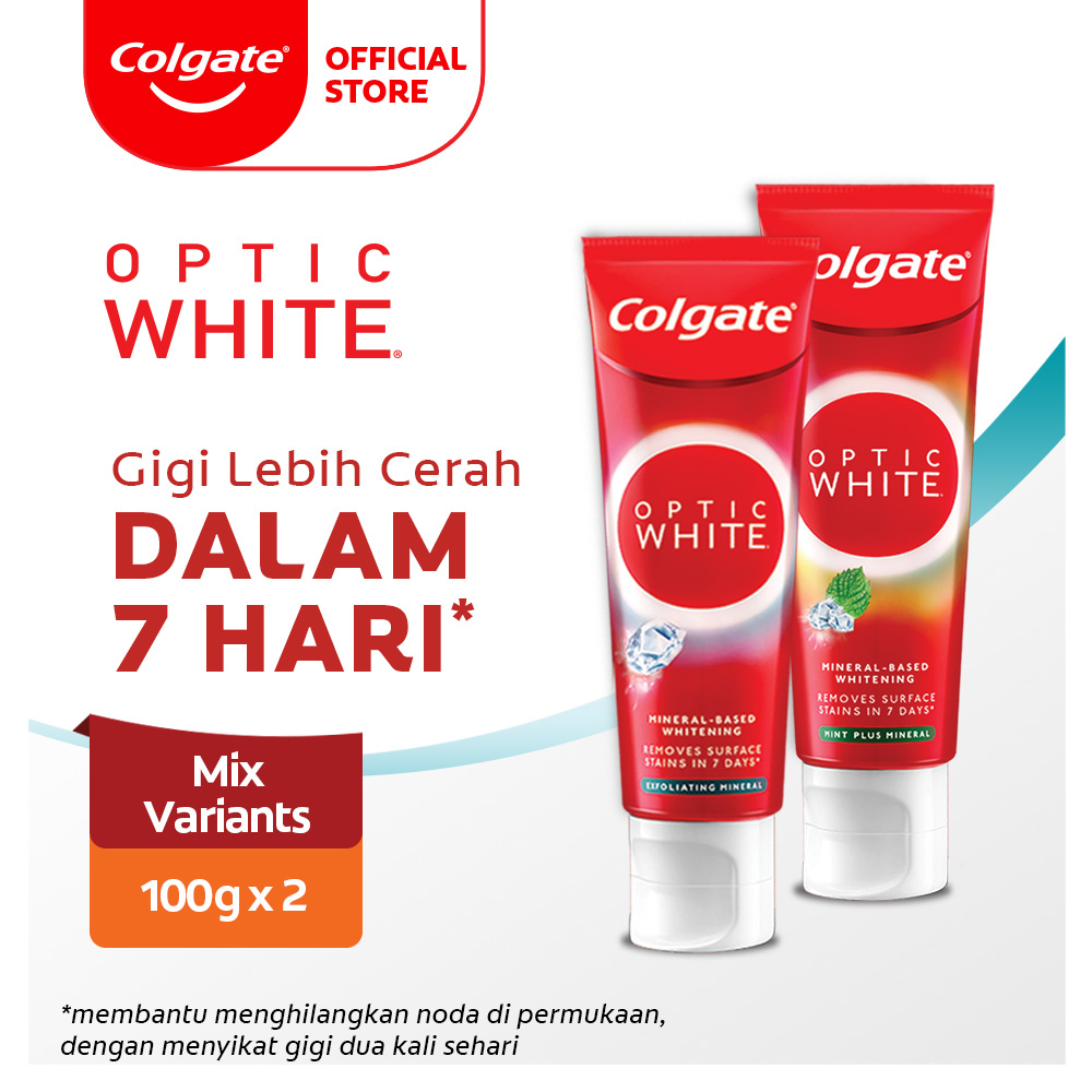 Jual Colgate Optic White Whitening Toothpaste 100g Exfoliating + Mint ...