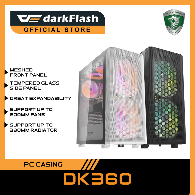 Jual darkFlash DK360 ATX PC Casing [WITH 3 RAINBOW FAN] | Shopee Indonesia