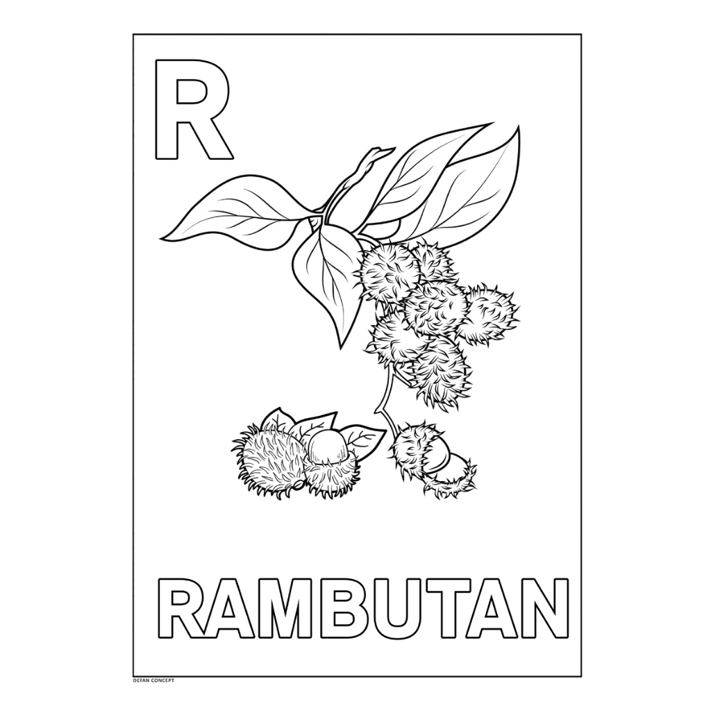 Jual Kertas Mewarnai A3 Best Produk Seller - Mewarnai Sketsa Buah ...